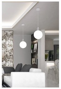 Závěsné svítidlo ve stříbrné barvě se skleněným stínidlem ø 15 cm Oden – Candellux Lighting
