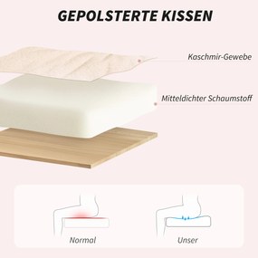HOMCOM Ergonomická kancelářská židle s opěrkou na ruce, design z umělé ovčí vlny, výškově nastavitelná otočná židle s funkcí náklonu, polstrovaná kan…