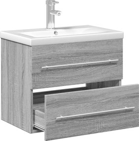 vidaXL Koupelnová skříňka se zápustným umyvadlem [3278774] Barva: šedá sonoma