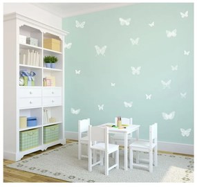 Sada 26 samolepek Ambiance Chic Butterflies White