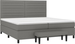 Box spring postel s matrací tmavě šedá 200x200 cm textil 3136702