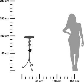 STOJAN NA KVĚTINÁČ BROSE 95X39 CM ČERNÁ
