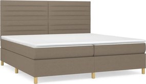 Box spring postel s matrací taupe 200x200 cm textil 3142445