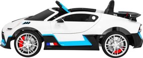Ramiz Dětské autíčko na baterie Bugatti Divo bílé + dálkové ovládání + EVA kola + pomalý start + LED + MP3