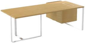 NARBUTAS - Kancelářský stůl PLANA 204x150x75 cm s fixním kontejnerem na levé straně