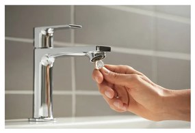 Hansgrohe Rebris E - Páková umyvadlová baterie 110 CoolStart s kovovou odtokovou soupravou s táhlem, chrom 72551000