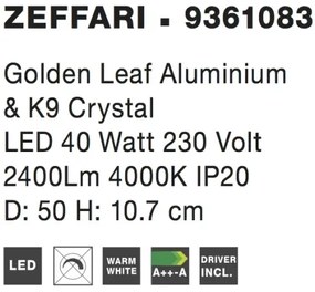 LED stropní svítidlo Zeffari 50 zlaté