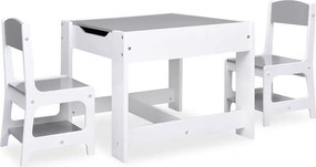 vidaXL Dětský stůl se 2 židlemi MDF [80284] Barva: Bílá