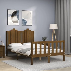 vidaXL Rám postele s čelem 120 x 200 cm masivní dřevo [3192295] Barva: Bílá