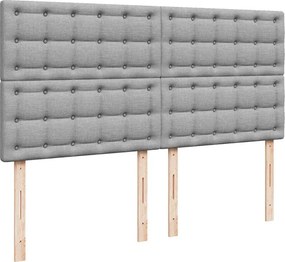 Box spring postel s matrací světle šedá 200 x 200 cm textil 3292177