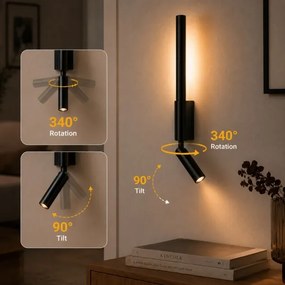 BRILAGI - LED Nástěnné bodové svítidlo VIXON LED/3W/230V + LED/5W černá CRI 90