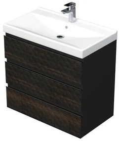Koupelnová skříňka s umyvadlem SAT Cube Way 80x71x46 cm hnědá mat CUBE3D46803ZHVER