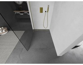 Mexen Kioto sprchová zástěna WALK-IN 8mm, 60x200 cm, sklo čiré/zlatý profil, 800-060-101-50-00
