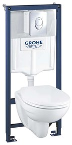 Grohe Solido - Set předstěnové instalace, klozetu a sedátka, softclose, tlačítko Skate Air, chrom 39192000