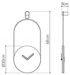 Designové nástěnné hodiny Nomon Eslabon Emperador 68cm