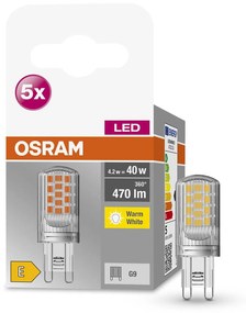 OSRAM Base PIN LED kolík žárovka G9 4,2W 470lm 5ks