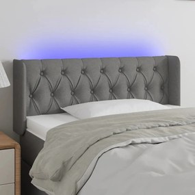 Fionshop 264221567 Čelo postele s Led tmavě šedé 93 x 16 x 78/88 cm texti