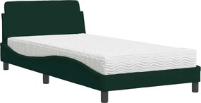 Postel s matrací Dover tmavě zelená 100 x 200 cm samet 3208354