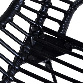 Jídelní židle 4 ks černé přírodní ratan - Default Title