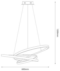 LED Lustr na lanku EMPOLI LED/55W/230V černá