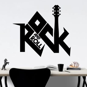 Rock and Roll nápis - vinylová samolepka na zeď 110x100cm