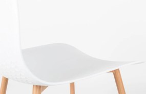 White Label Bílá plastová jídelní židle WLL LEON