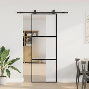 Posuvné dveře s kováním 76x205 cm tvrzeného sklo a hliník 3332947