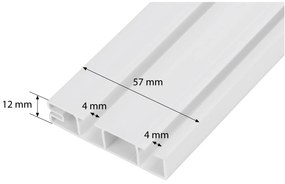 Dekodum Stropní kolejnice z PVC dvouřadá bílá Délka: 170 cm, Typ přichycení: háčky