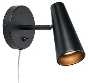 Černé nástěnné světlo Markslöjd Crest, výška 17 cm