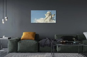 Obraz na skle Anděl nebe mraky 140x70 cm