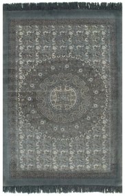 vidaXL Koberec Kilim se vzorem bavlněný 160 x 230 cm šedý