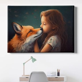 Obraz na plátně - Dívka a její nejlepší kamarádka liška FeelHappy.cz Velikost obrazu: 120 x 80 cm