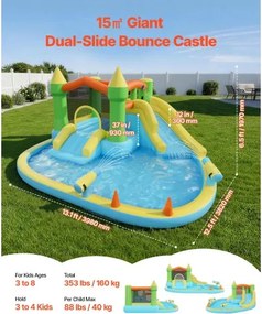 Nafukovací skákací hrací deska, 3,2 × 3,1 × 1,9 m VEVOR