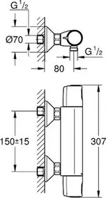 Grohe - Termostatická sprchová baterie, matná černá