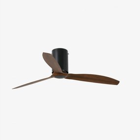 FARO 32042 MINI TUBE FAN, černá/dřevo, stropní ventilátor s DC motorem - FARO