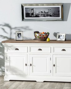 Komoda Brighton 180x55x95cm white&amp;natural grey