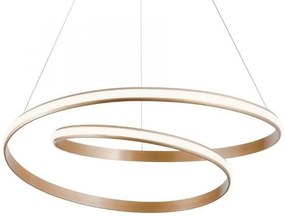 Závěsné spirálovité designové led svítidlo Redo Torsion Barva: Zlatá mat, Chromatičnost: 3 000 K (teplá bílá), Ø - Průměr: L - 74cm