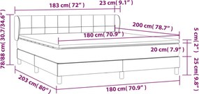 Box spring postel s matrací růžová 180x200 cm samet 3127510