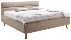 OnaDnes -20% Béžová látková dvoulůžková postel Meise Möbel Lotte 180 x 200 cm s úložným prostorem