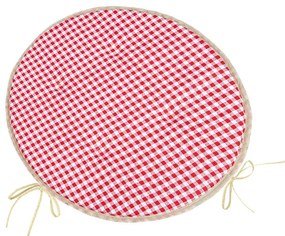 Bellatex Sedák BERTA kulatý hladký průměr 40 cm Kostička Červená