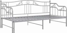 Rám vysouvací postele/pohovky šedý kovový 90 x 200 cm 324766