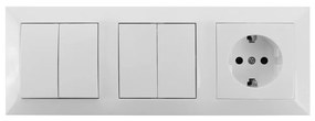 Aigostar B.V. | Aigostar - SADA 2x Spínač domovní 2-tlačítkový se zásuvkou 1x16A/250V | AI0526