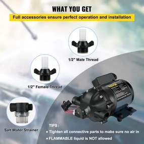 Washdown Pump, 12 V DC, 26,5 l/min 4,1 bar, Max. Samonasávací vodní čerpadlo 3 m