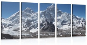 5-dílný obraz nádherný vrchol hory - 100x50 cm