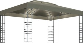 Altán se světelnými LED řetězy 3 x 4 m taupe 3070310