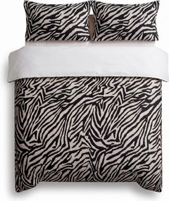 Černé povlečení na jednolůžko 200x140 cm Zebra – Mijolnir