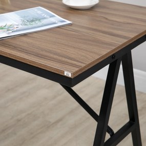 HOMCOM Barový set 5 ks s barovými židlemi, jídelní set do kuchyně, bistro stůl se 4 židlemi, kov, světle hnědá, 120x60x91 cm | Aosom.de