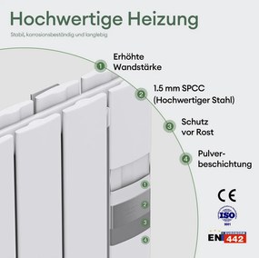 design interiérový radiátor DOPORRO FV - 510 až 2100 W černý