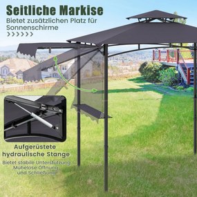 Costway Grilovací pavilon s dvojitou střechou boční markýzy2Boční police a háčky