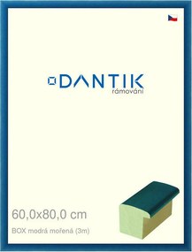 DANTIK rámeček 60x80 | BOX modrá mořená (Plexi Čiré)